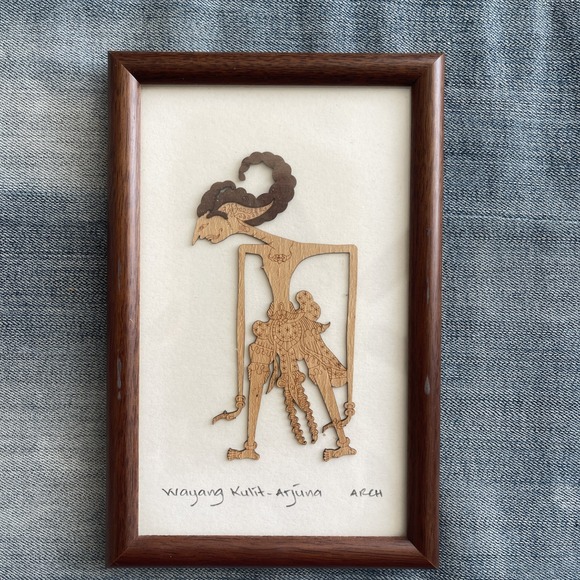 Art | Wayang Kulit Arjuna Arch Collection Framed Laser Cut Wood Puppet ...